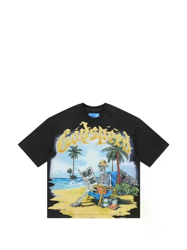 GODSPEED Skeleton Beach Ii Graphic-print T-shirt - Black