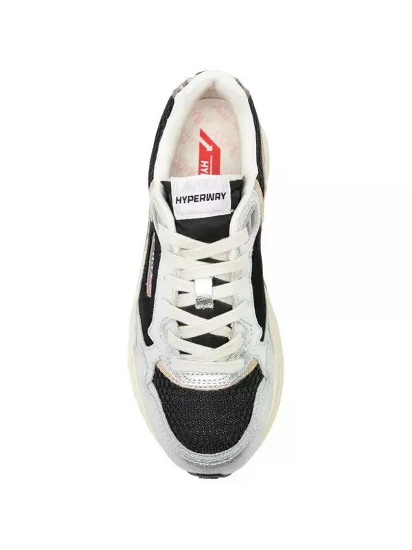 AUTRY Hyperway Panelled Leather Sneakers - Silver