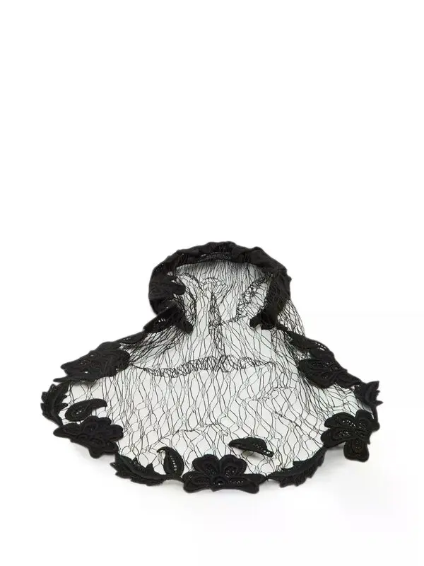 Dolce & Gabbana Lace-trim Veil Headband - Black