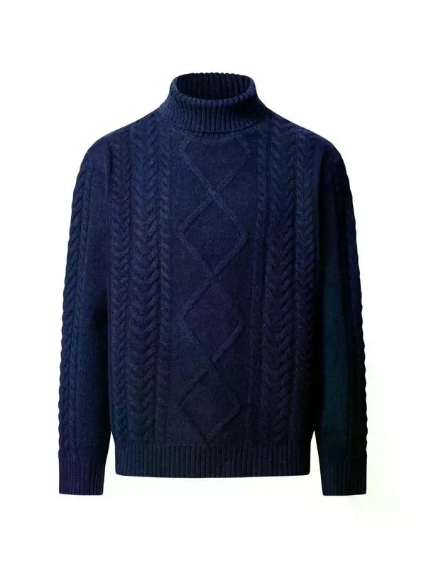 HACKETT LONDON Argyle Cable-knit Sweater