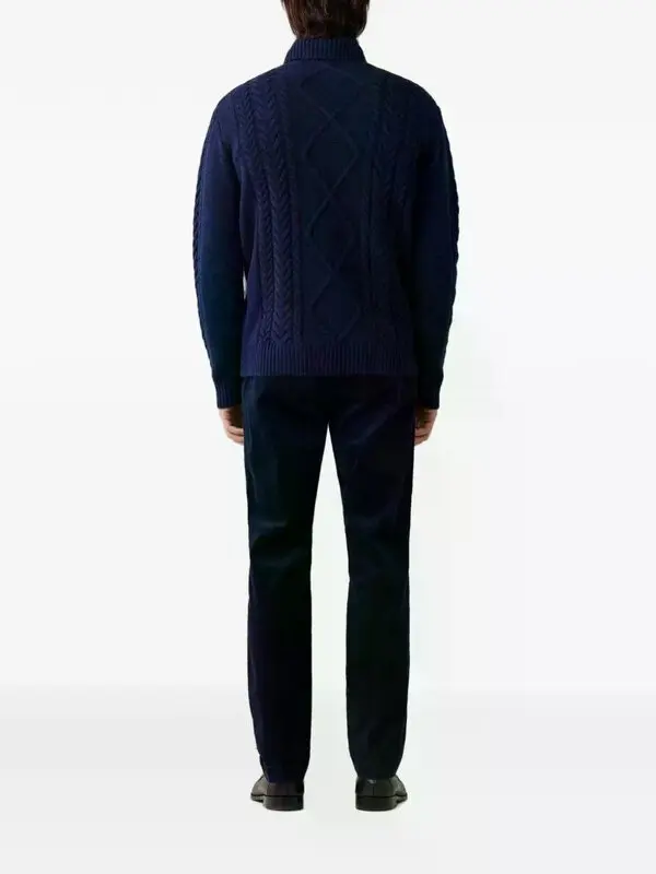 HACKETT LONDON Argyle Cable-knit Sweater