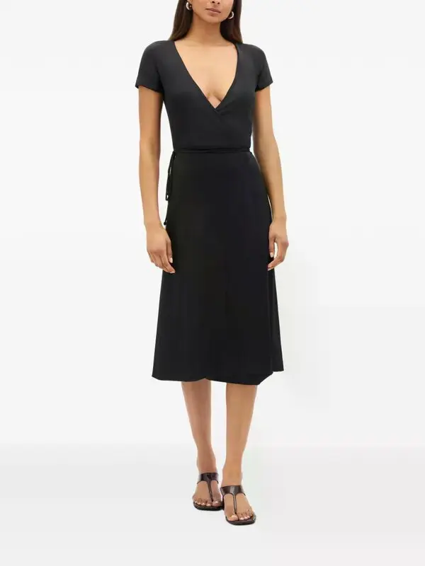 Another Tomorrow Boat-neck Midi Dress