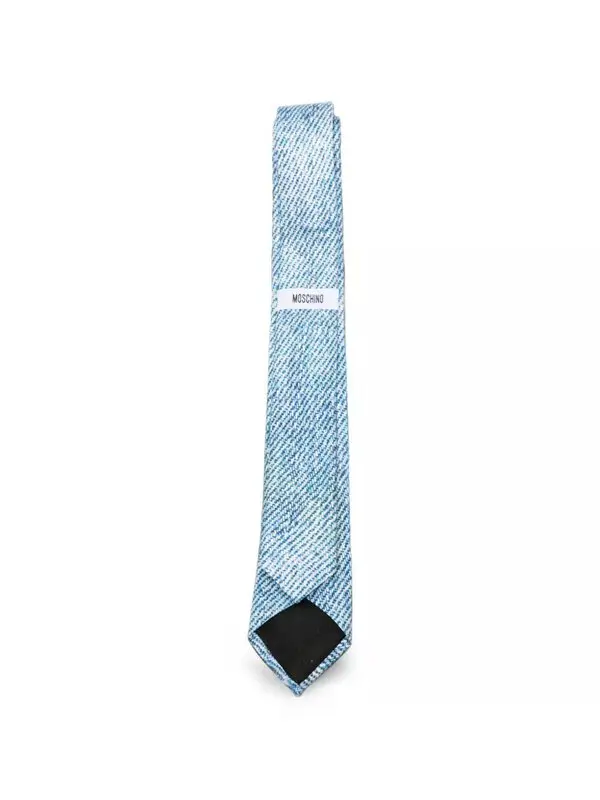 Moschino Denim-print Silk Tie