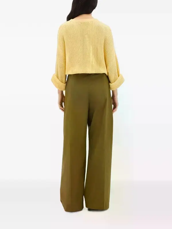 Another Tomorrow Draped Crew-neck Sweater