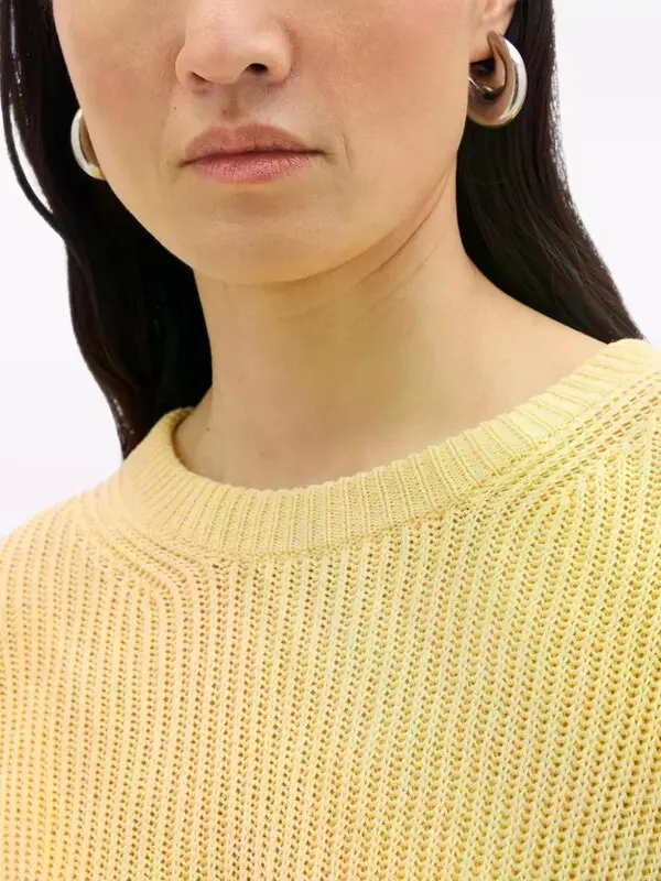 Another Tomorrow Draped Crew-neck Sweater