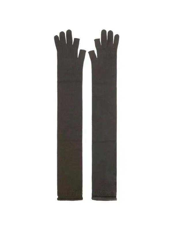 Rick Owens Fine-knit Long Gloves - Grey