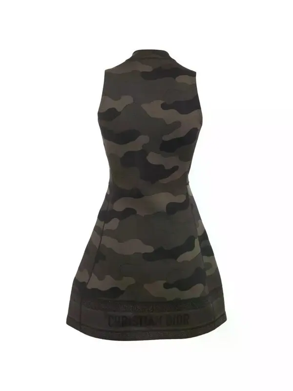Dior High-neck Sleeveless Mini Dress