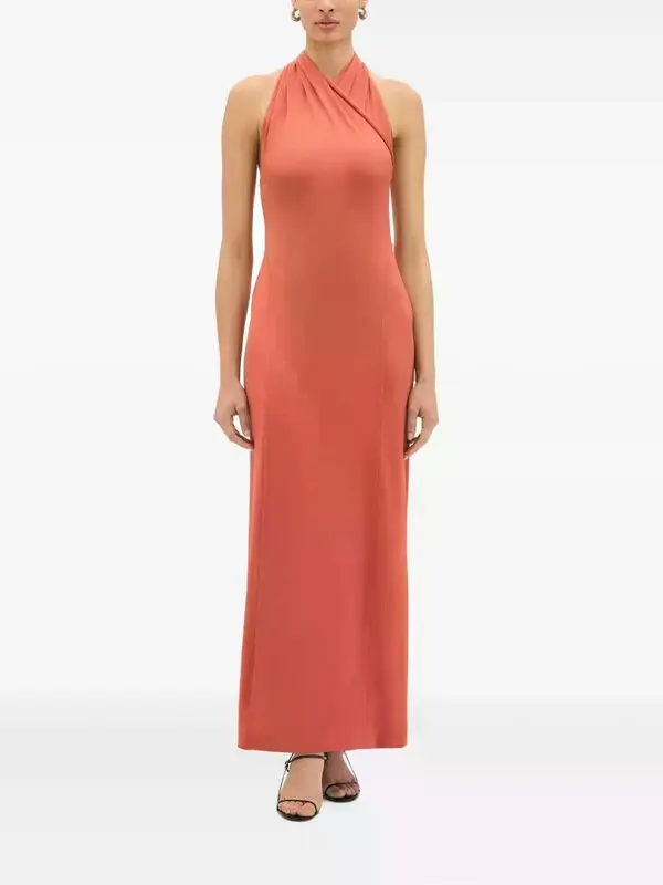 Another Tomorrow Gathered Halter Maxi Dress