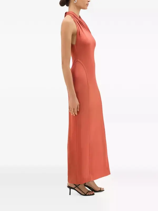 Another Tomorrow Gathered Halter Maxi Dress