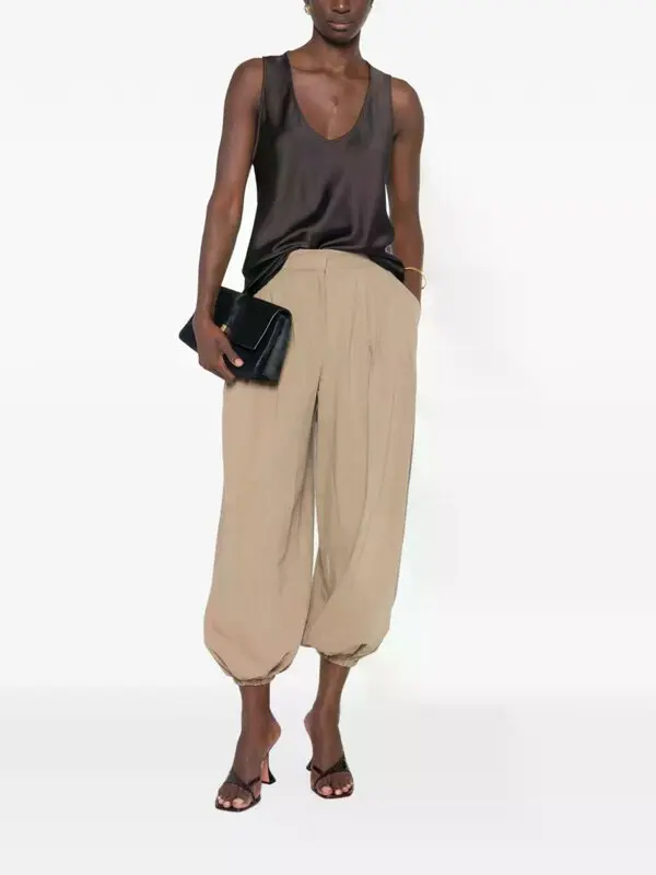 Imperial Satin-finish Scoop-neck Tank Top - Brown