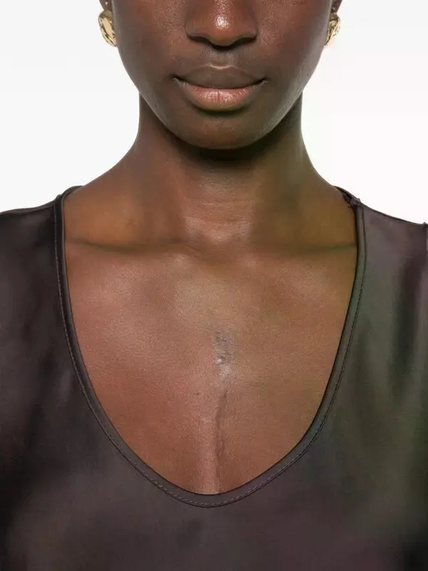 Imperial Satin-finish Scoop-neck Tank Top - Brown