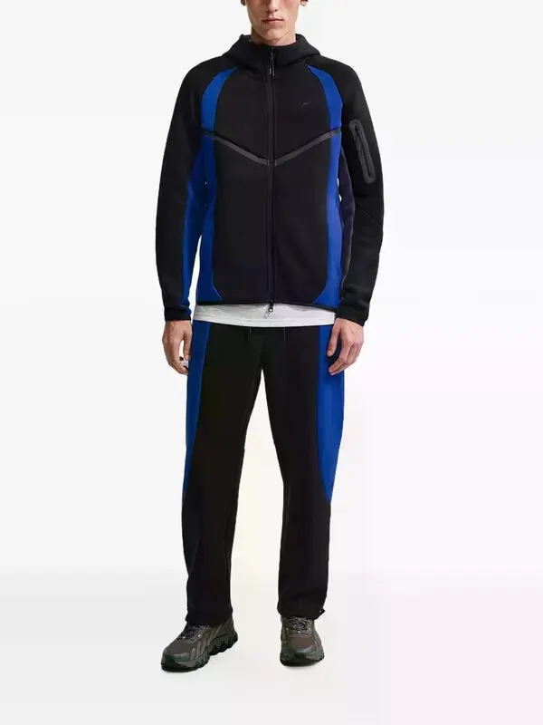 Nike Tech Colour-block Full-zip Fleece Windrunner Jacket - Black