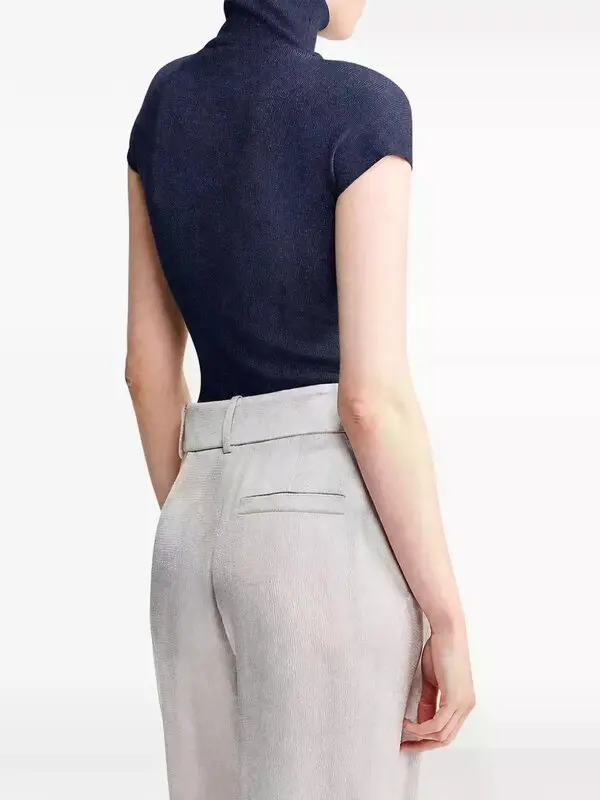 Giorgio Armani Ribbed Knit Short-sleeve T-shirt - Blue