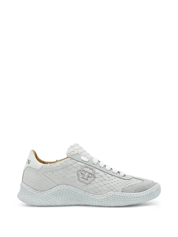 Philipp Plein Python Leather Suede-trim Sneakers