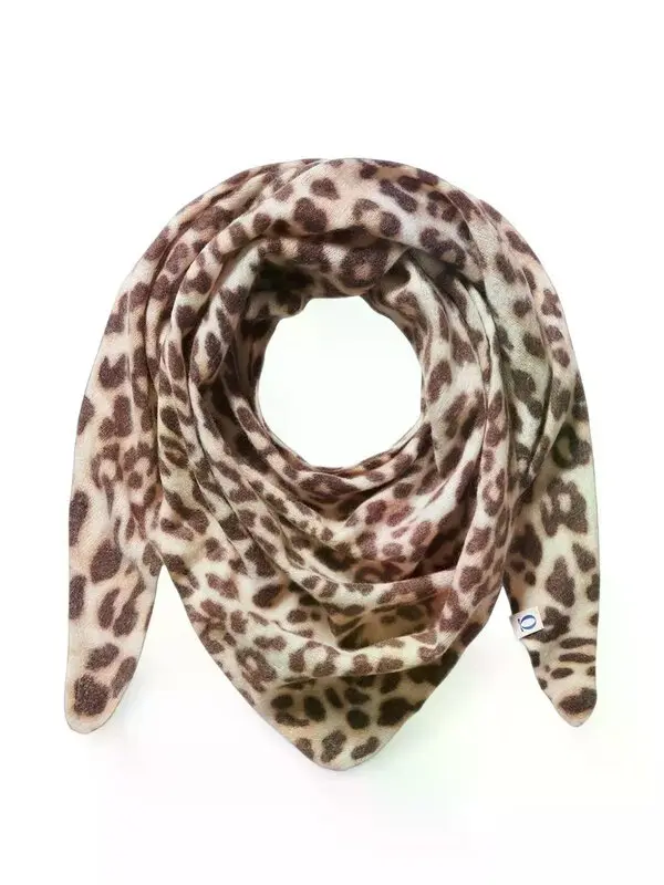 HIMALAYA CLOTHING Leopard-print Triangular Scarf