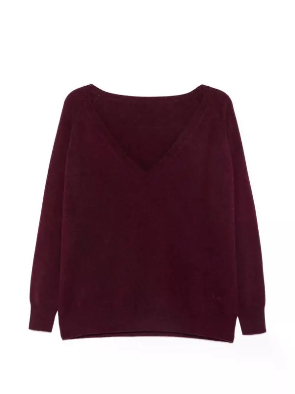Plan C V-neck Cashmere Sweater - Red