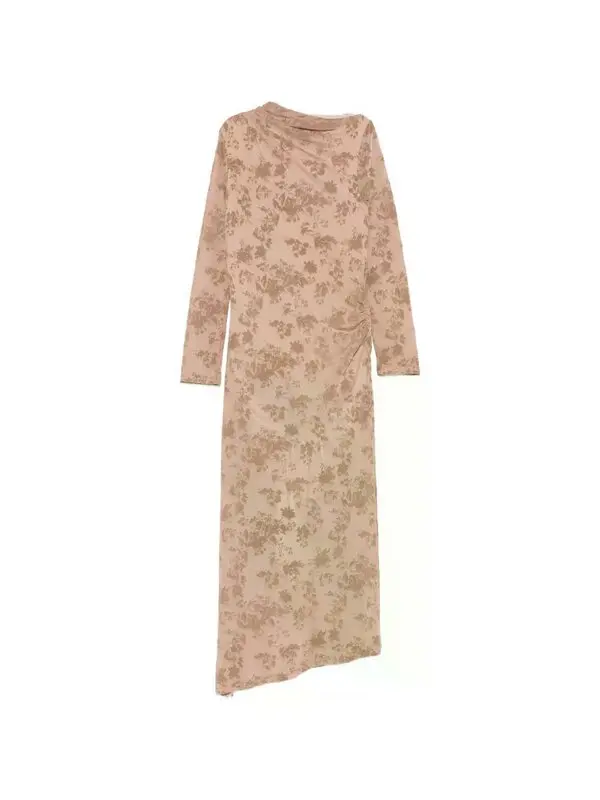 Imperial Floral-print Ruched Maxi Dress - Neutrals