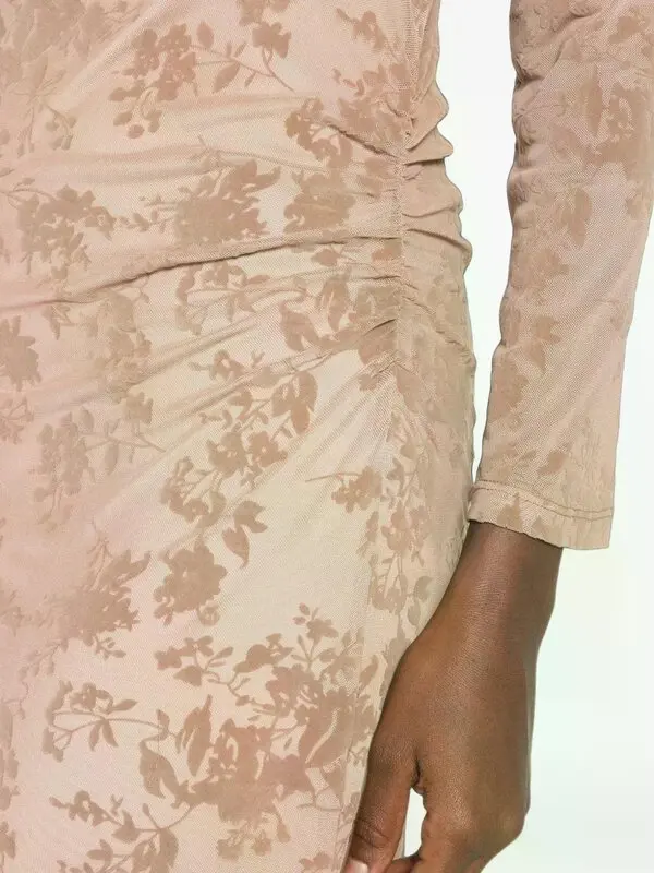 Imperial Floral-print Ruched Maxi Dress - Neutrals