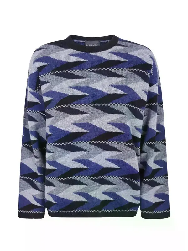 Emporio Armani Geometric-pattern Wool Sweater