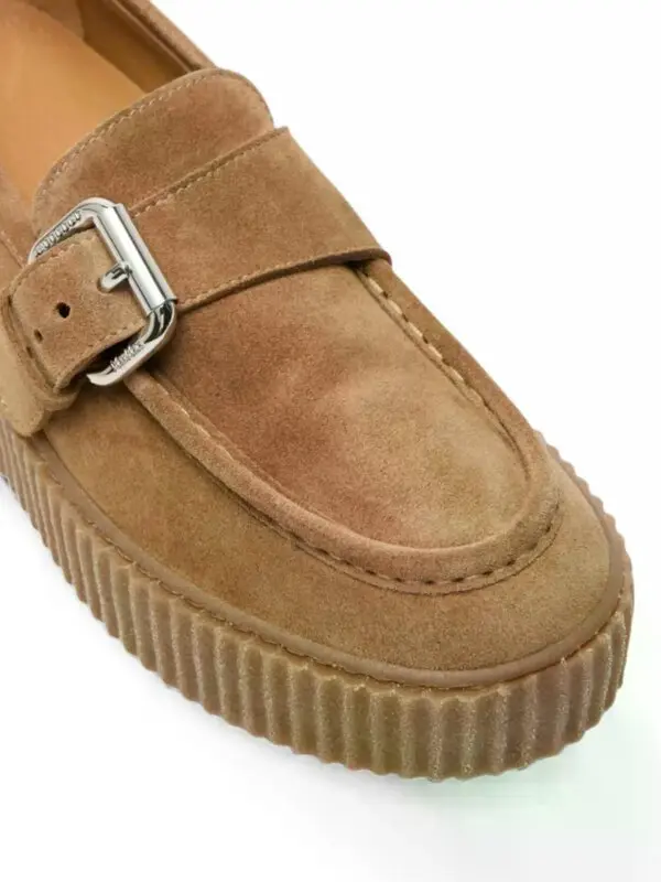 Max Mara Split-leather Buckled Loafers