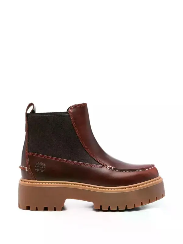 Timberland Leather Platform Boots - Red