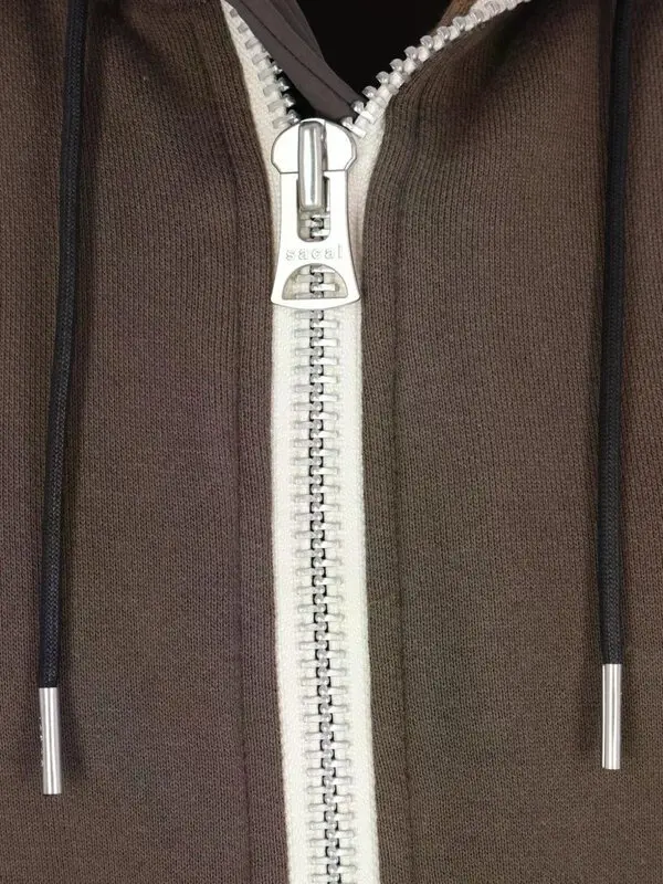 Sacai Cotton Jersey Zip-up Hoodie