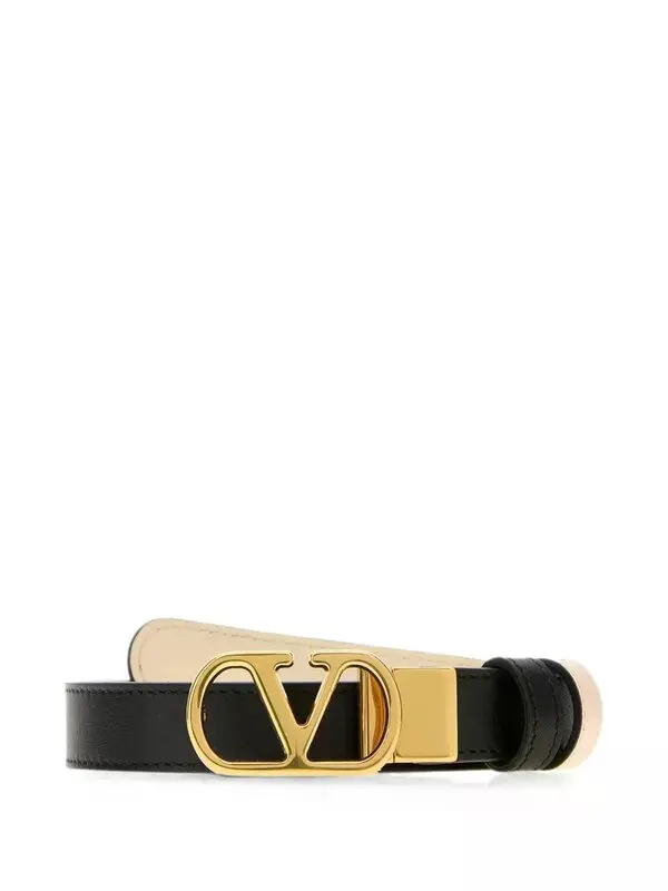 Valentino Garavani Vlogo Signature Leather Belt - Black