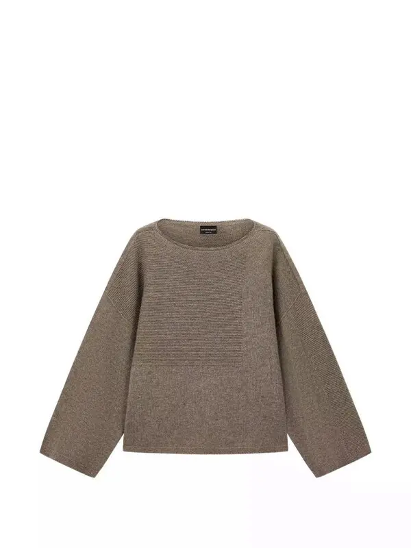 Emporio Armani Fine-knit Drop-shoulder Sweater - Grey