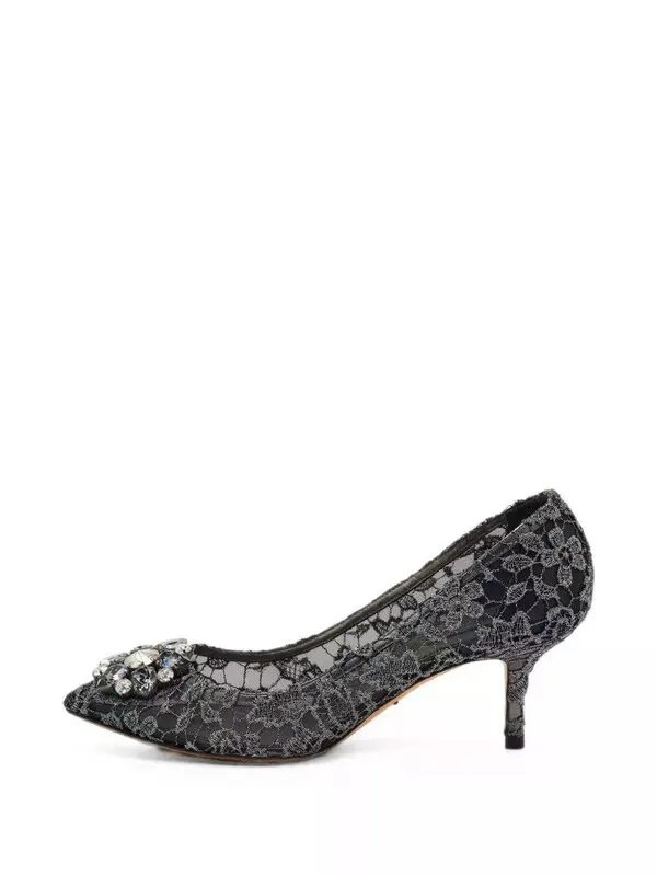 Dolce & Gabbana Taormina Crystal-embellished Pumps - Grey