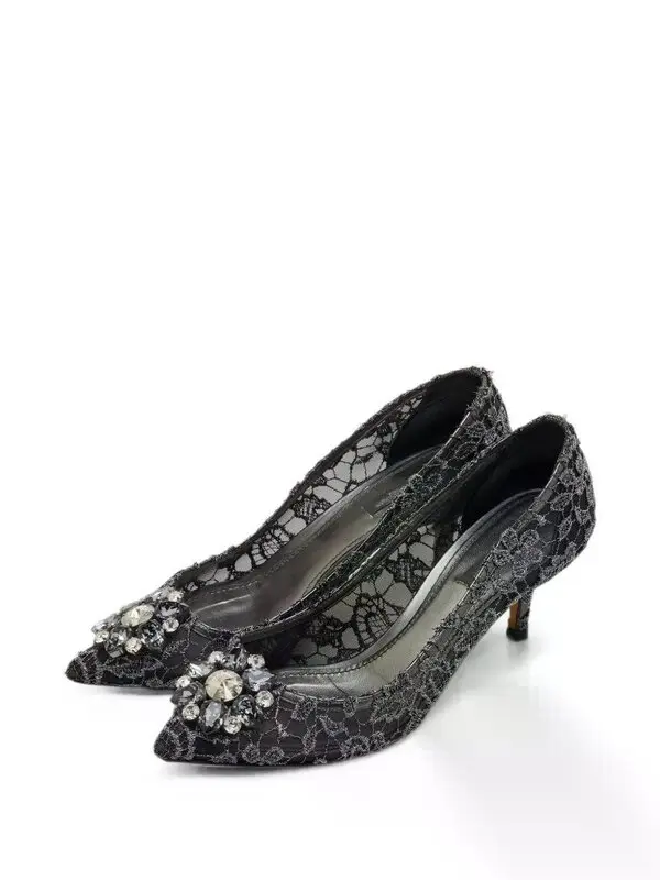 Dolce & Gabbana Taormina Crystal-embellished Pumps - Grey