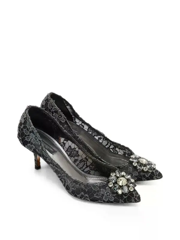 Dolce & Gabbana Taormina Crystal-embellished Pumps - Grey