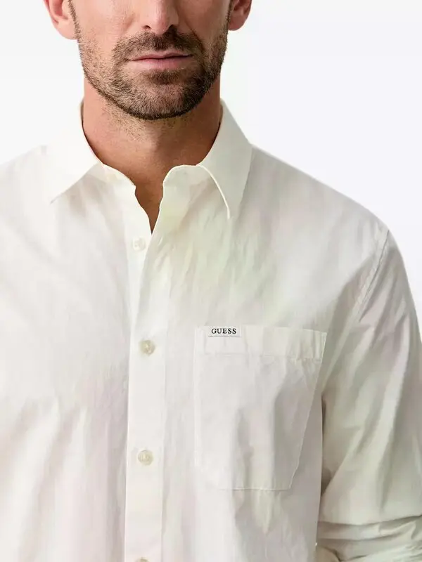 Guess Logo-patch Chest-pocket Shirt