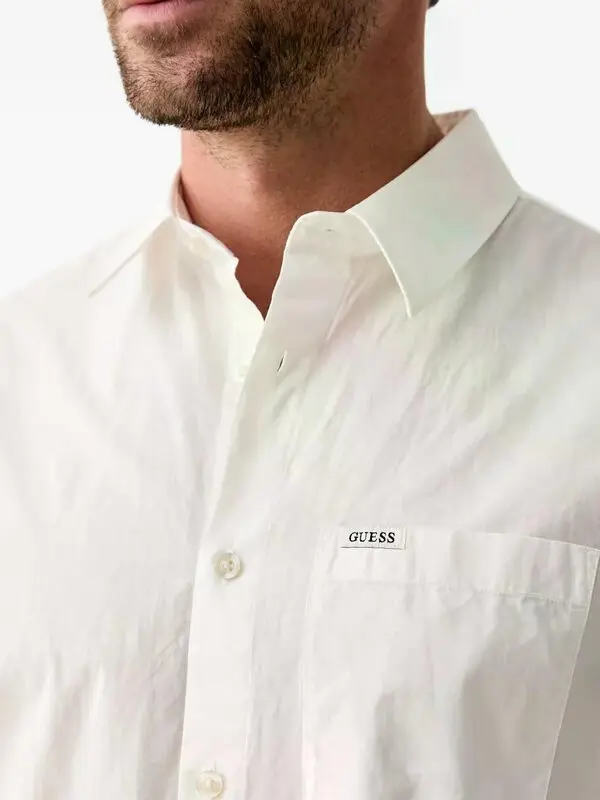 Guess Logo-patch Chest-pocket Shirt