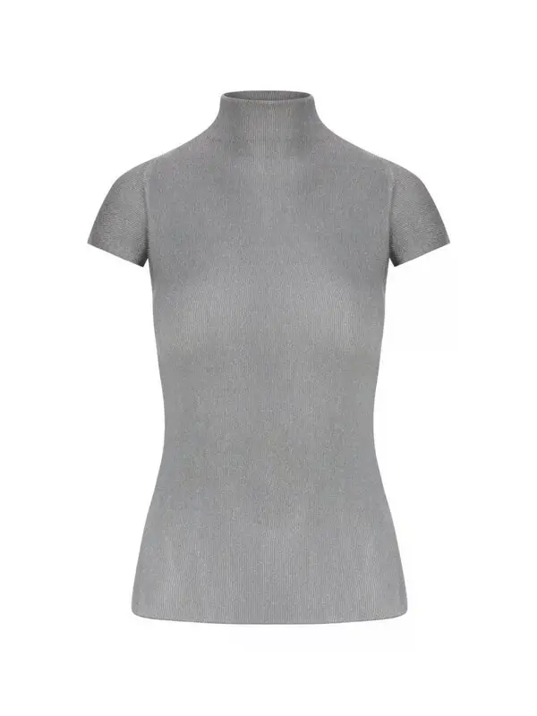 Giorgio Armani Ribbed-knit High-neck Sweater - Grey