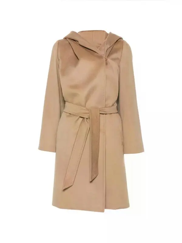 Max Mara Hooded Belted Coat - Neutrals