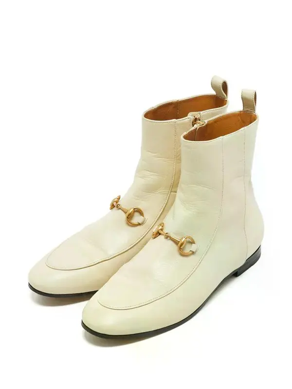 Gucci Jordaan Horsebit Ankle Boots - Neutrals