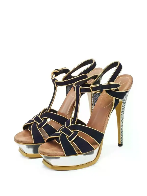 Saint Laurent Tribute Platform Sandals - Blue