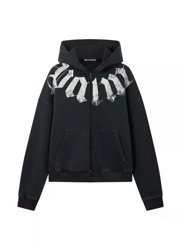 Palm Angels Logo-print Zip-up Hoodie