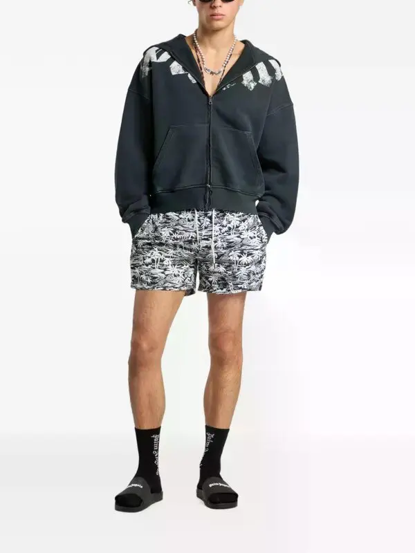 Palm Angels Logo-print Zip-up Hoodie