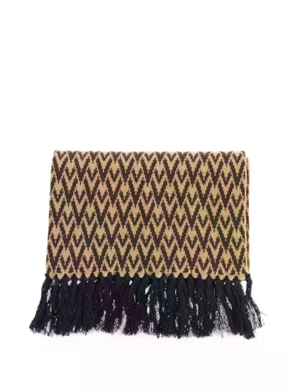 Valentino Garavani Vlogo Monogram Fringed Scarf - Neutrals