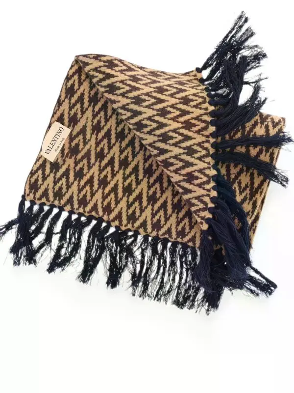 Valentino Garavani Vlogo Monogram Fringed Scarf
