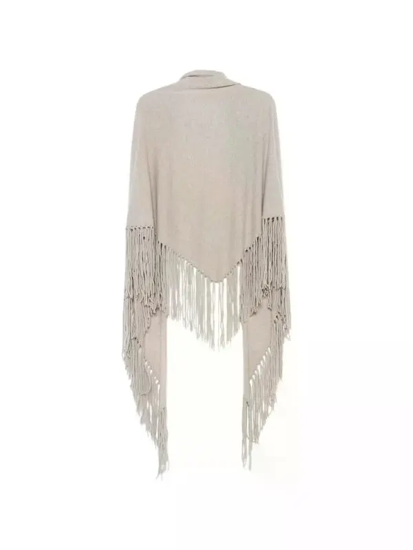 VANISE Fringed Cashmere Cape - Neutrals