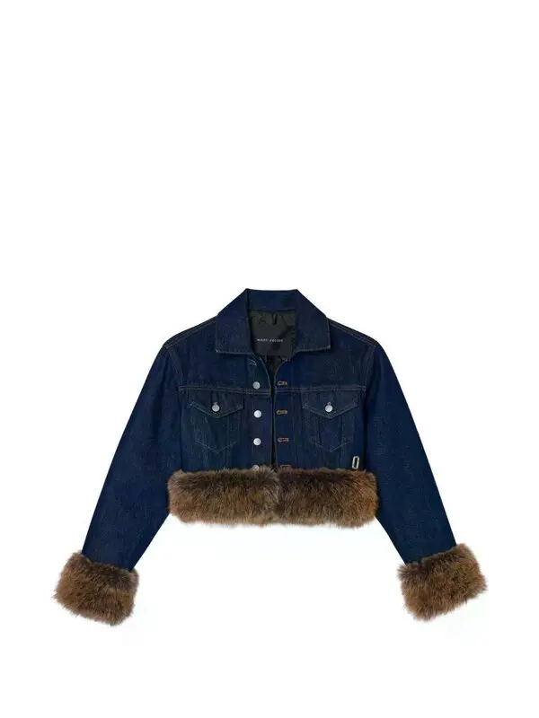 Marc Jacobs Faux-fur Shrunken Trucker - Blue