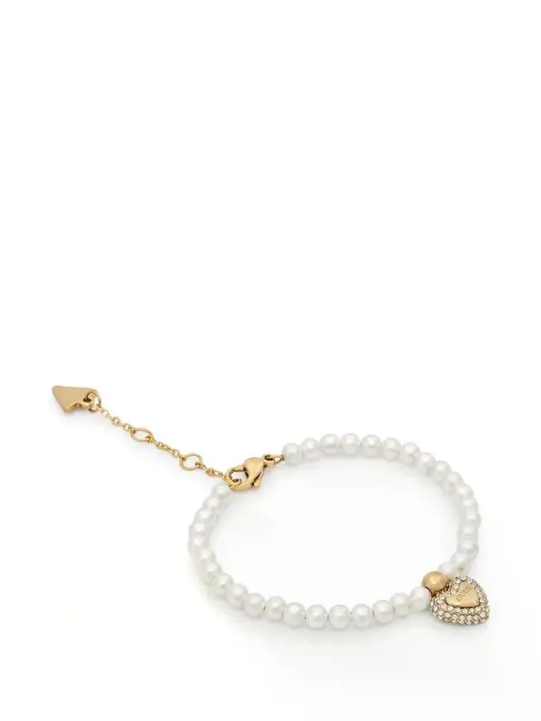 Guess Beloved Heart-charm Beaded Bracelet