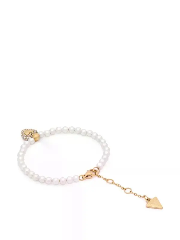 Guess Beloved Heart-charm Beaded Bracelet