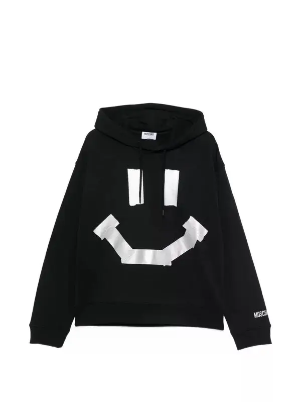 Moschino Tape-motif Hoodie - Black