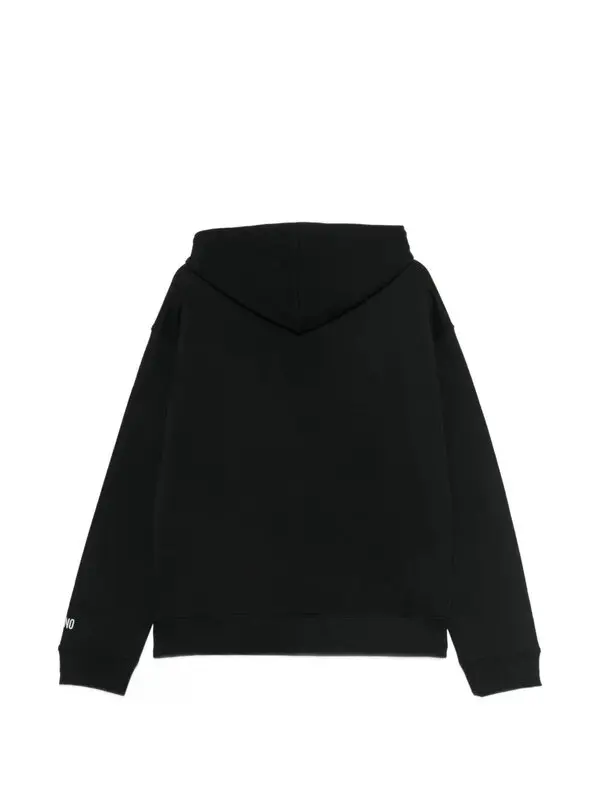 Moschino Tape-motif Hoodie - Black