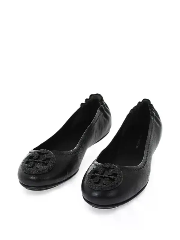 Tory Burch Crystal-embellished Logo-patch Ballet Flats