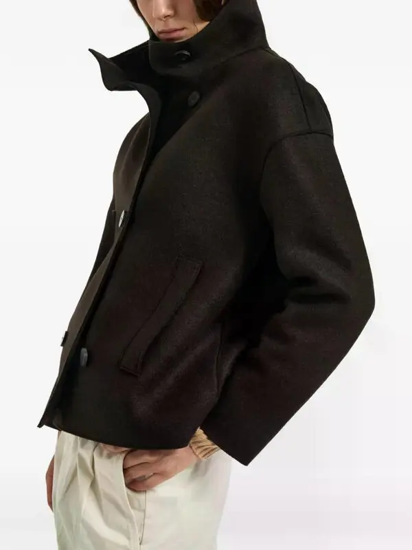 Harris Wharf London Double-breasted High-neck Jacket