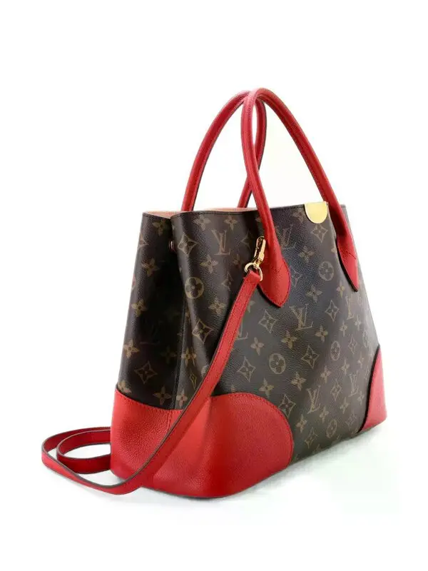 LOUIS VUITTON Flandrin Monogram Canvas And Leather Tote Bag - Red